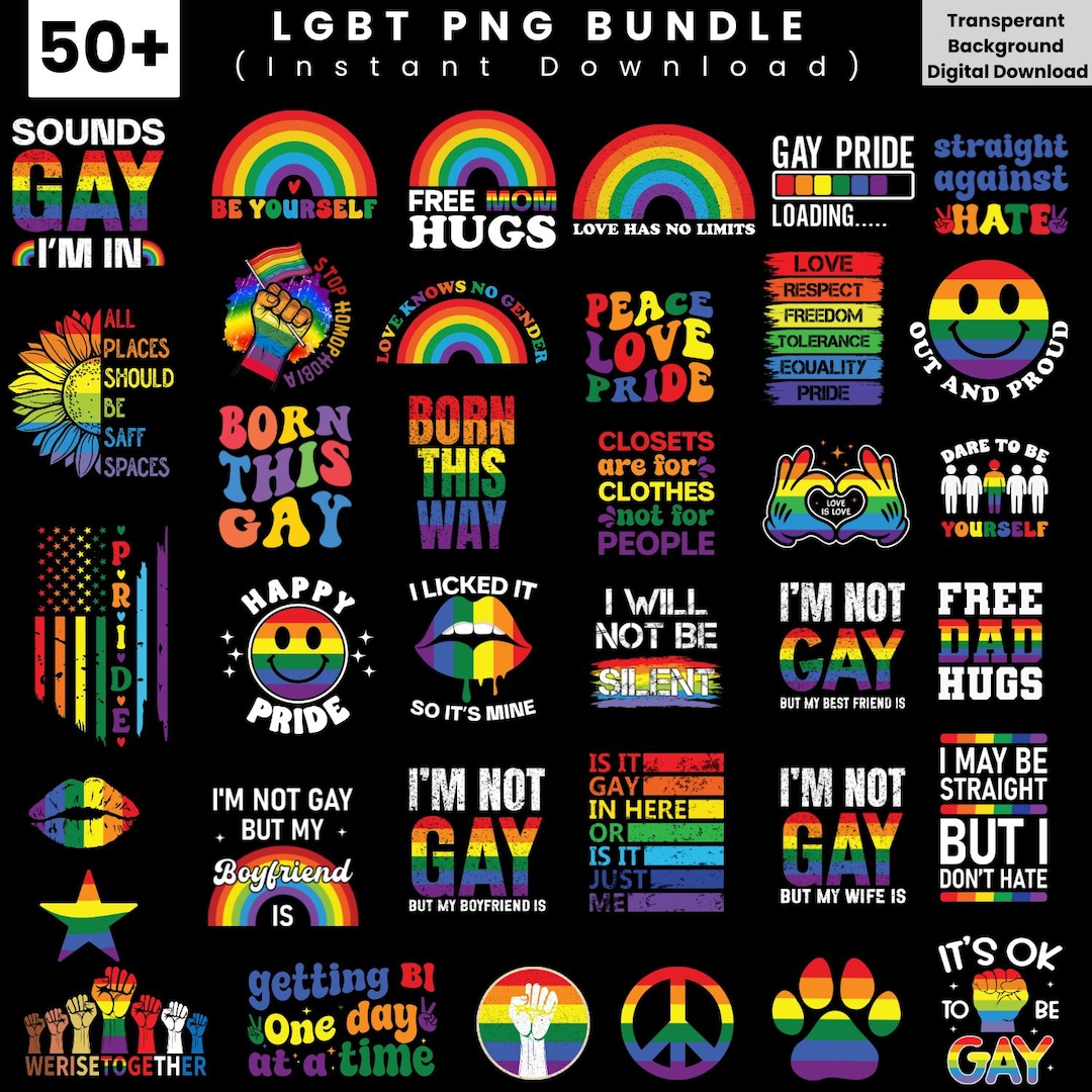 Pride Month LGBT Bundle: Rainbow Coquette Bows, Love is Love Quotes ...