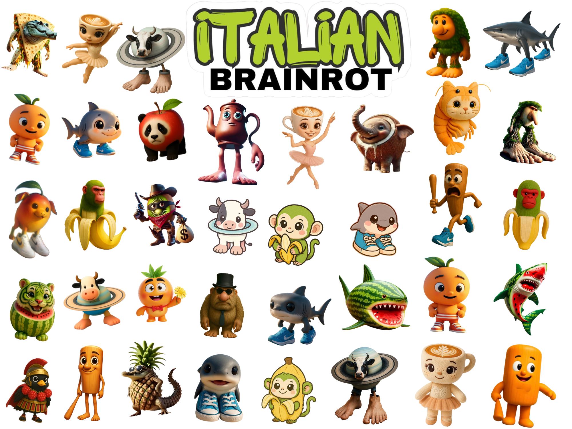 Italian Brainrot PNG Bundle | Funny Meme Characters | Tralalero Tralala ...
