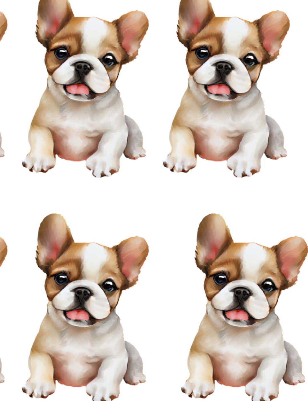 Puppy Party Theme Puppy Cupcake Toppers EDIBLE Topper French Bulldog ...