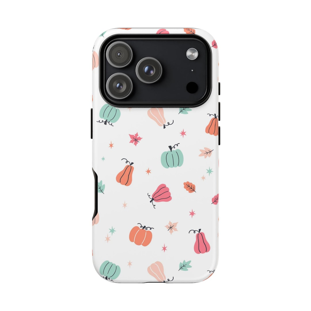 Pastel Pumpkin Phone Case | Cozy Fall Design With Autumn Leaves ...