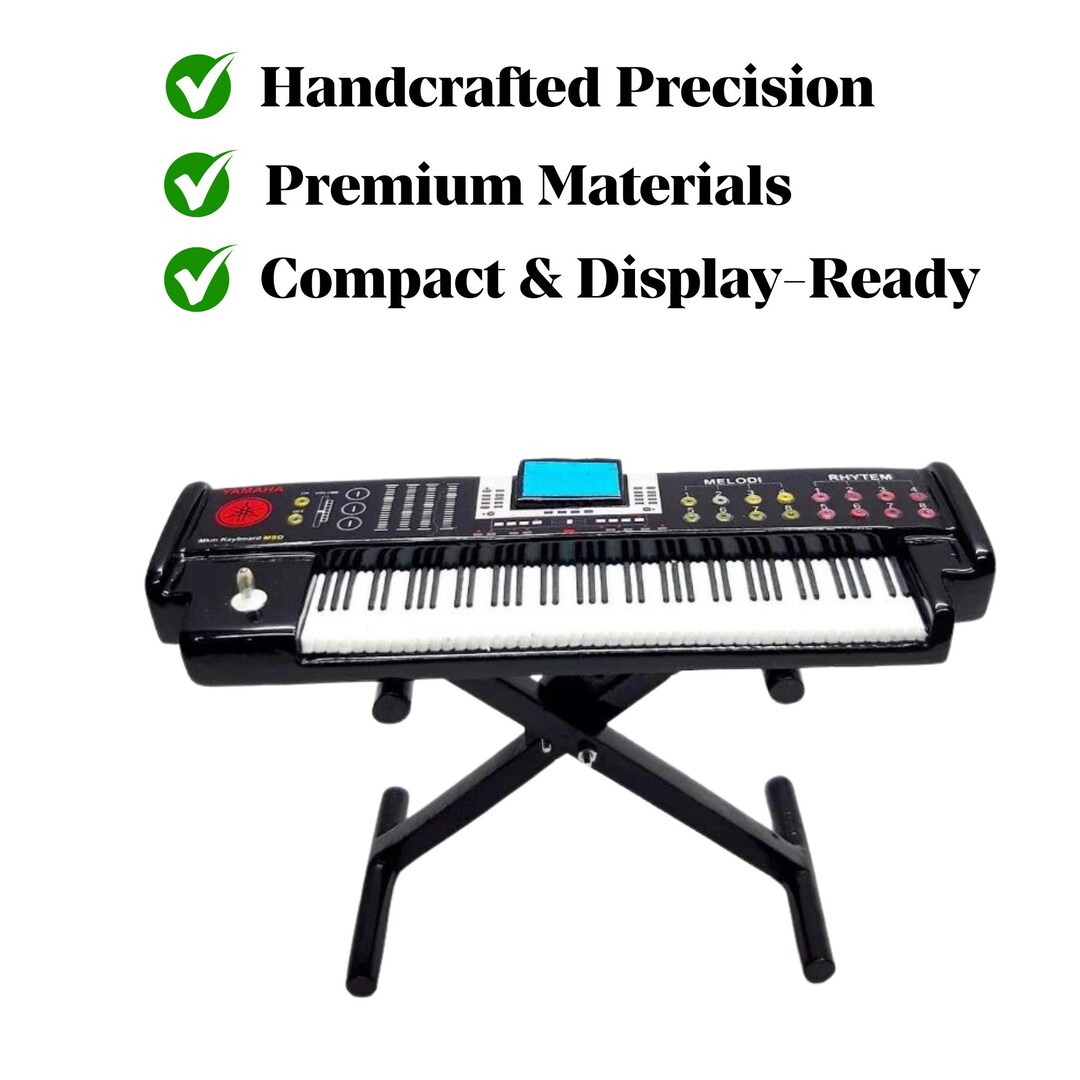 Miniature Keyboard Black Handmade Musical Instrument | Display Decor ...