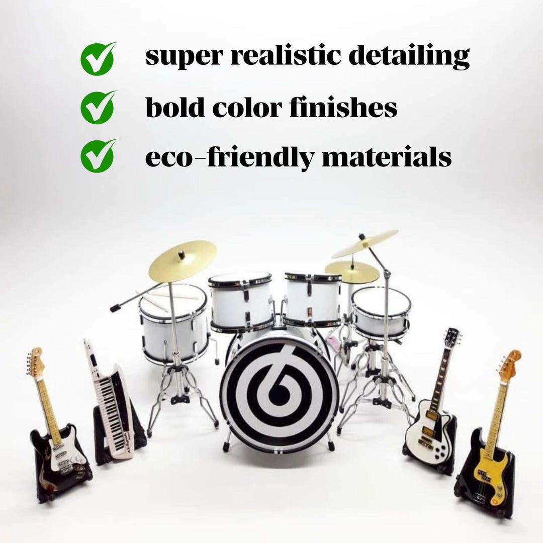 Miniature Band D6 K-pop Style Set Drum + Guitar + Keytar (A) - Etsy