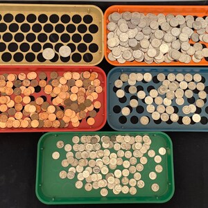 Vintage Coin Sorting Trays - Kwik-sort Jr. 5 Tray Coin Sorting Set - Etsy