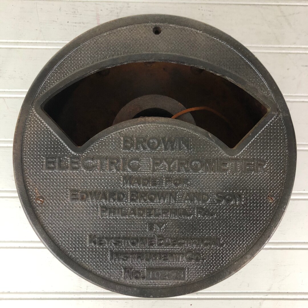 Antique Brown Electric Pyrometer - Cast Iron Pyrometer Case - Edward ...