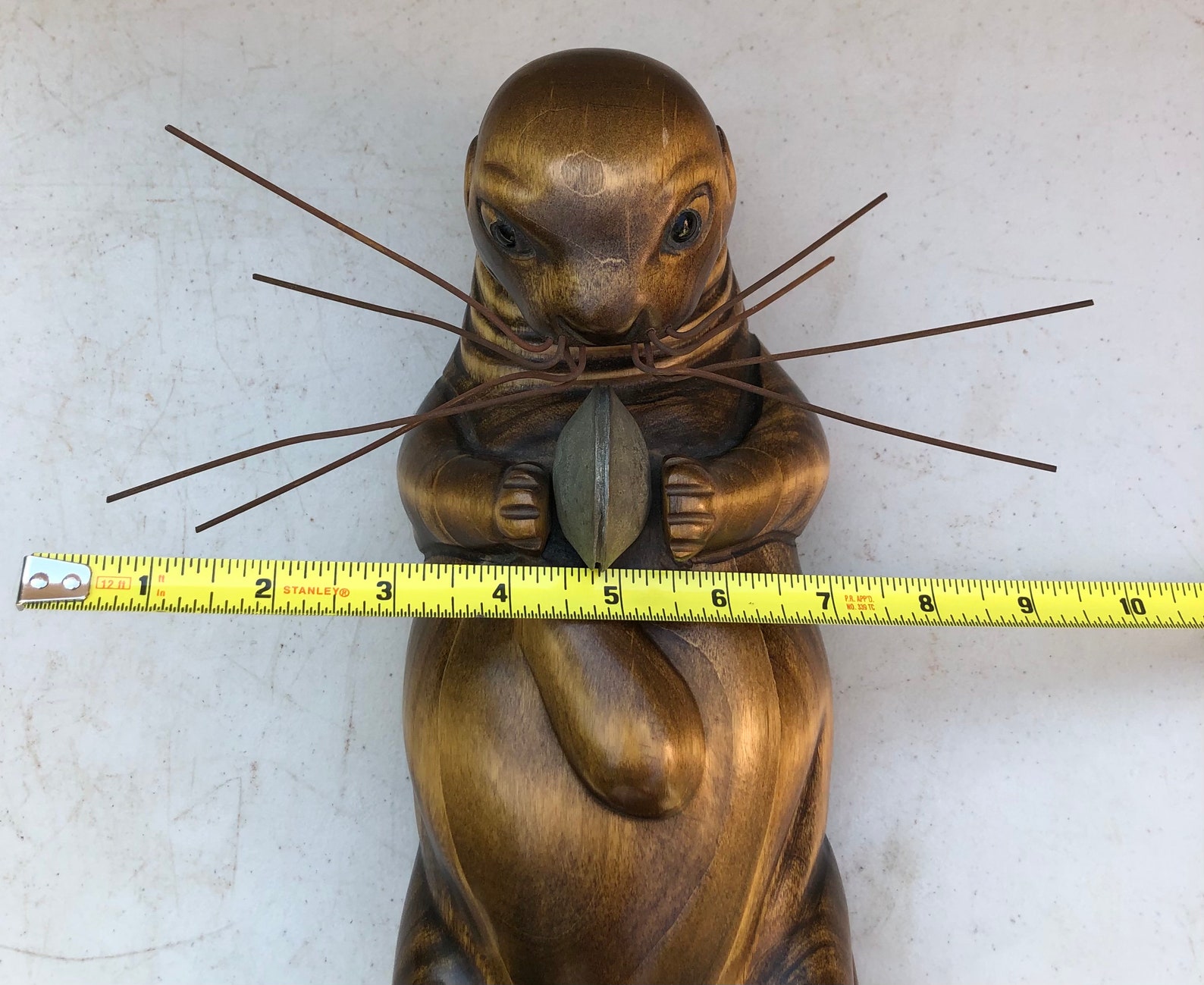 Tom Taber Wood Carved River Otter with Clam | Etsy