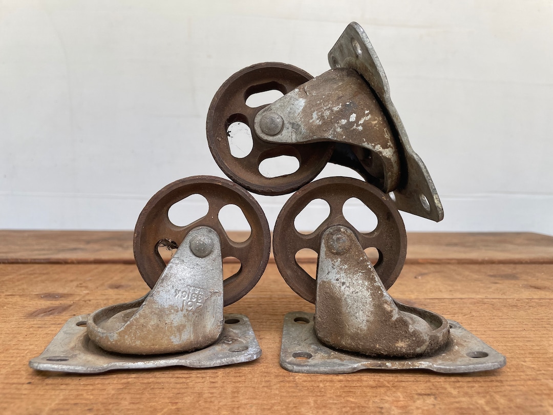 Vintage 2 1/2” All Metal Casters - Bassick 261 Casters - 4 Metal ...