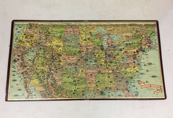 Antique Gameboard the United States Game Parker Bros. 1901 - Etsy