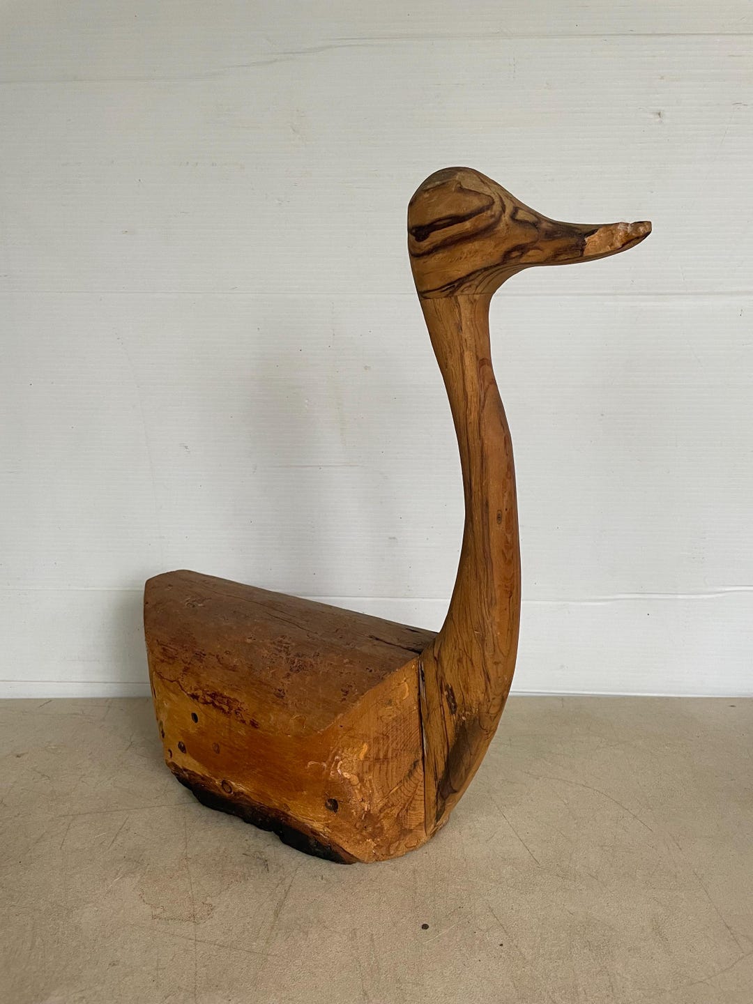 Vintage Rustic Wooden Goose Carving – Handmade Folk Art Decor - Etsy
