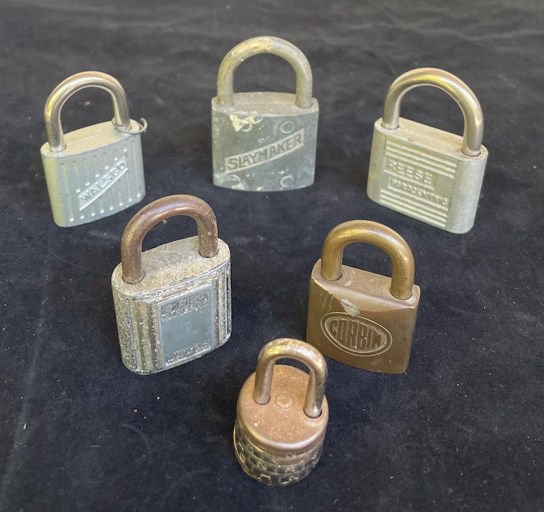 Vintage / Antique Padlock Collection - Set of 6 - Corbin - Reese ...