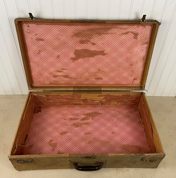 Vintage Suitcase Shabby Rustic Luggage Travel Hardshe… - Gem