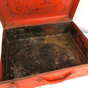 Vintage Rustic Red Metal Box Case - Syntron - Etsy