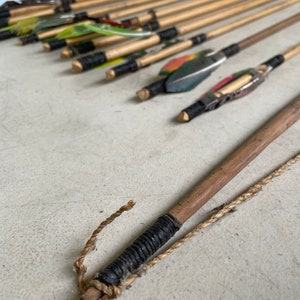 Primitive Handmade Bow and Arrows - 50” Bow With 10 Arrows - Hand Tied ...