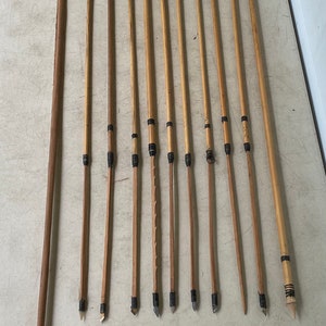 Primitive Handmade Bow and Arrows - 50” Bow With 10 Arrows - Hand Tied ...
