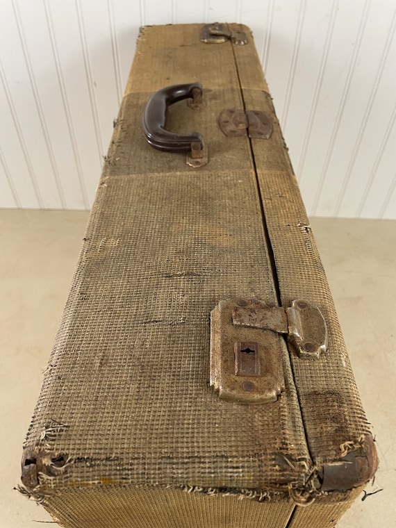 Vintage Suitcase Shabby Rustic Luggage Travel Hardshe… - Gem