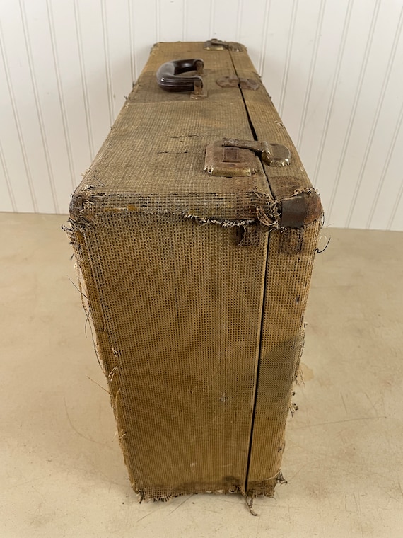Vintage Suitcase Shabby Rustic Luggage Travel Hardshe… - Gem