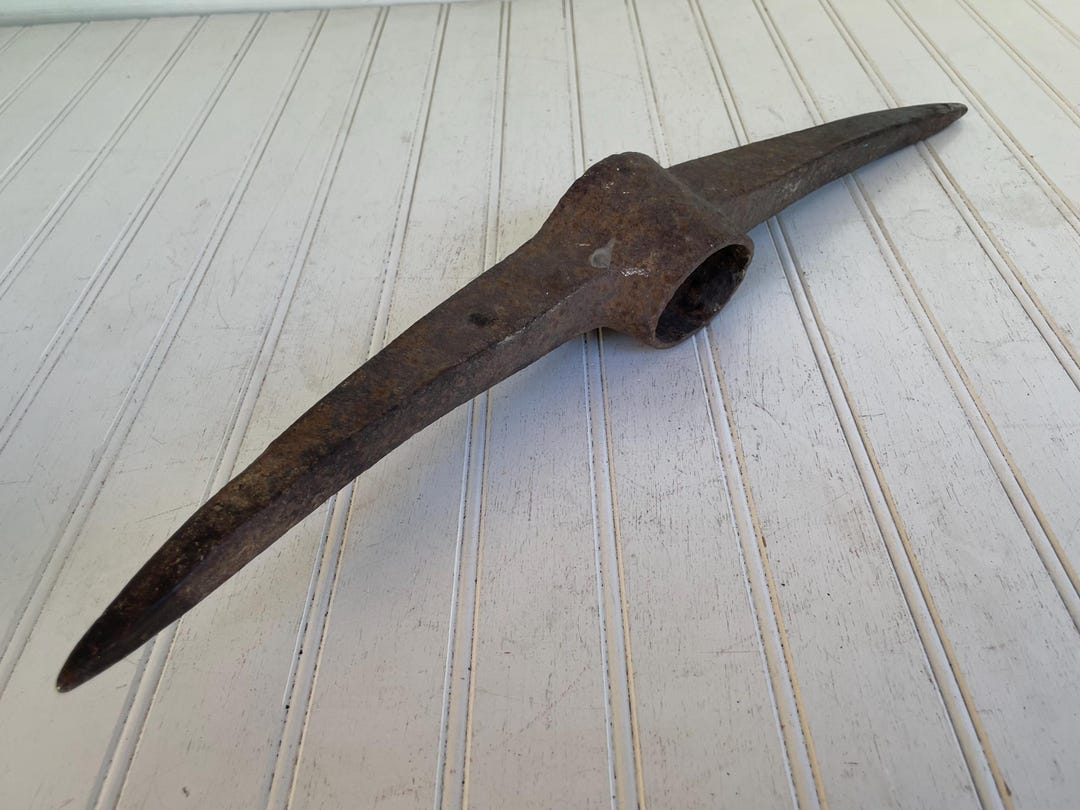 Vintage Rustic Iron Pick Axe Head - 23” Antique Tool With Aged Patina - Etsy