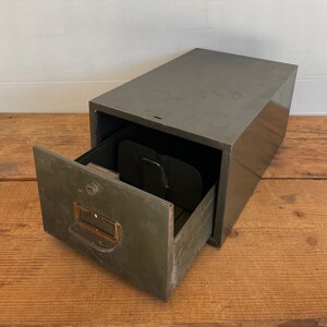 Vintage File Drawer Metal Army Green File Box Industrial Storage - Etsy