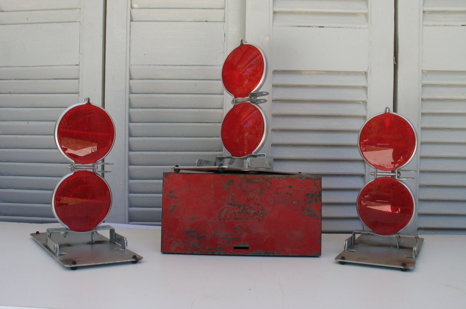 Vintage Red Reflector Road Flares - Anthes, Madison IA - Etsy