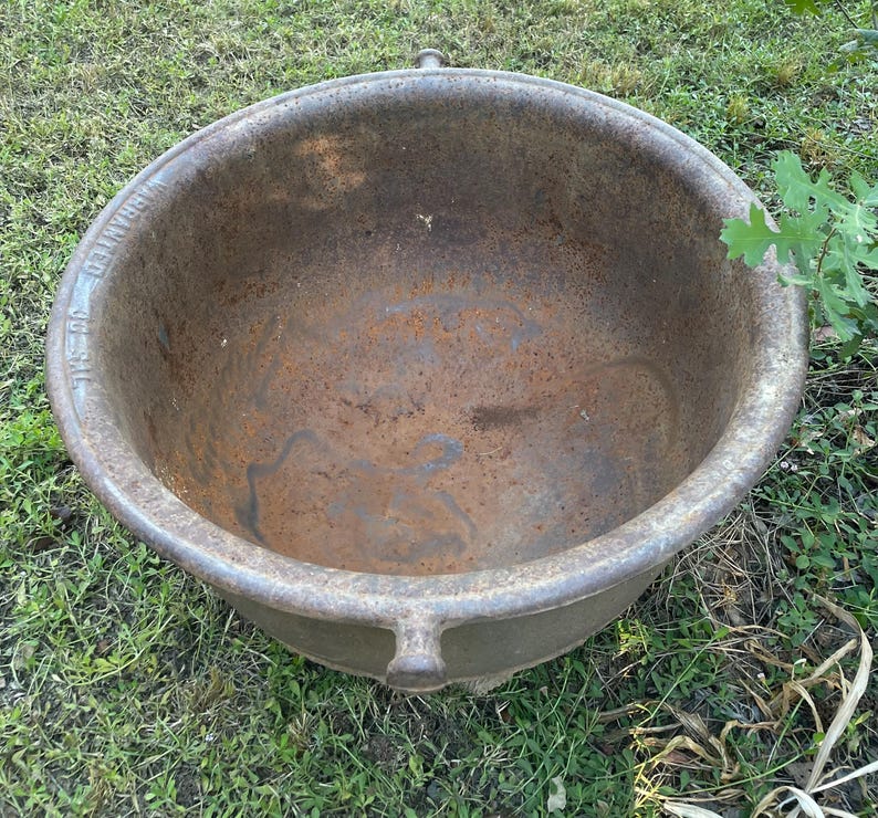 Antique Cauldron - Huge 30 Gallon Cast Iron Cauldron - Warranted 30 Gal ...