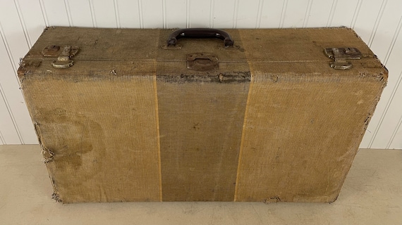 Vintage Suitcase Shabby Rustic Luggage Travel Hardshe… - Gem