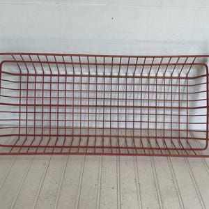 Vintage Heavy Duty Wire Display Rack Basket - Faded Red Industrial ...