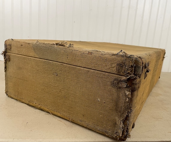 Vintage Suitcase Shabby Rustic Luggage Travel Hardshe… - Gem