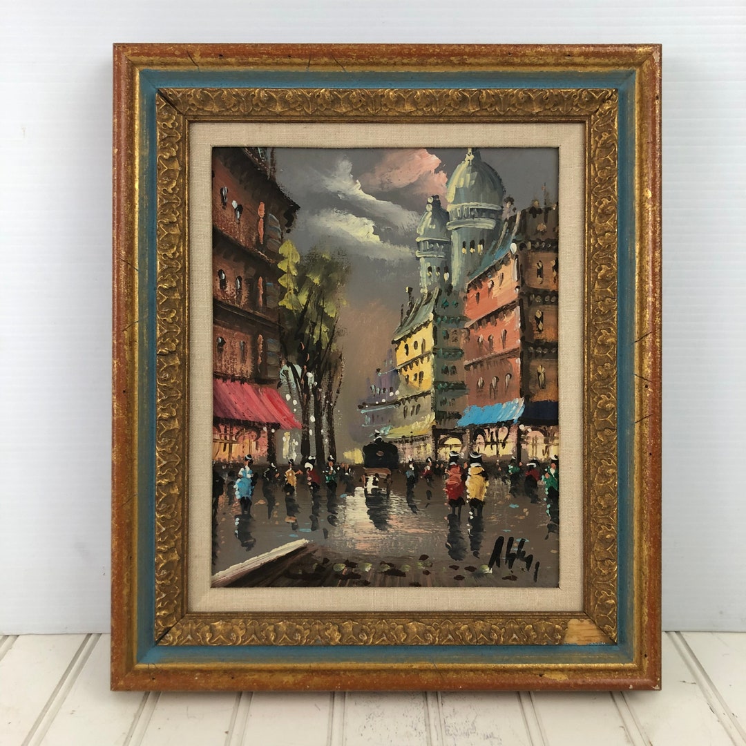 Mid Century Signed French Impressionist Oil Painting - Paris Cityscape ...