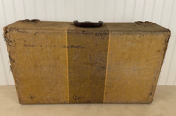 Vintage Suitcase Shabby Rustic Luggage Travel Hardshe… - Gem