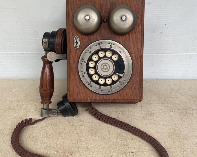 Vintage Western Electric Reproduction Antique Phone - Wall Mount Rotary ...