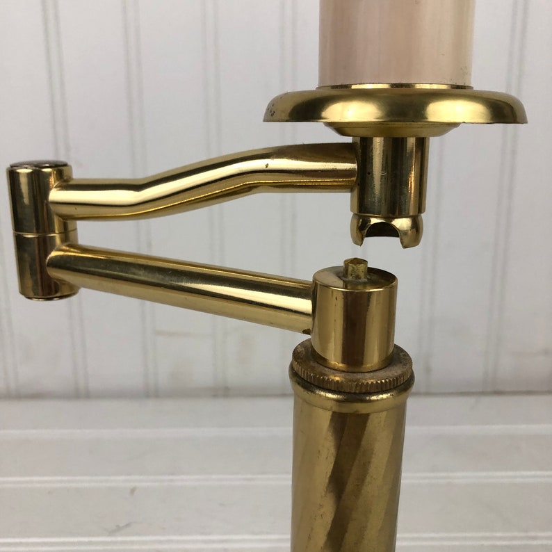 Vintage Brass Swing Arm Table Lamp Square Base Extending - Etsy