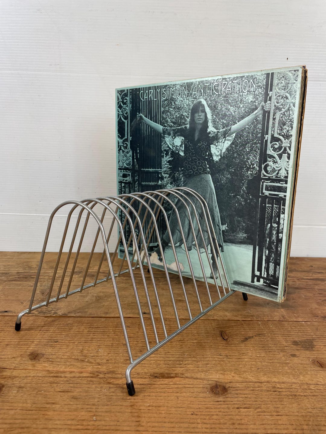 Vintage Chrome Record Holder / Magazine Rack - 11 Slot Vintage Vinyl ...