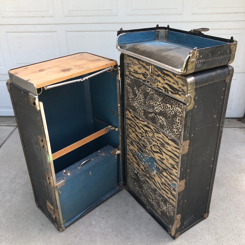 Antique Hartmann Cushion Top Wardrobe Trunk Vintage Steamer - Etsy