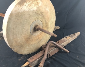 Antique Grinding Wheel - Etsy