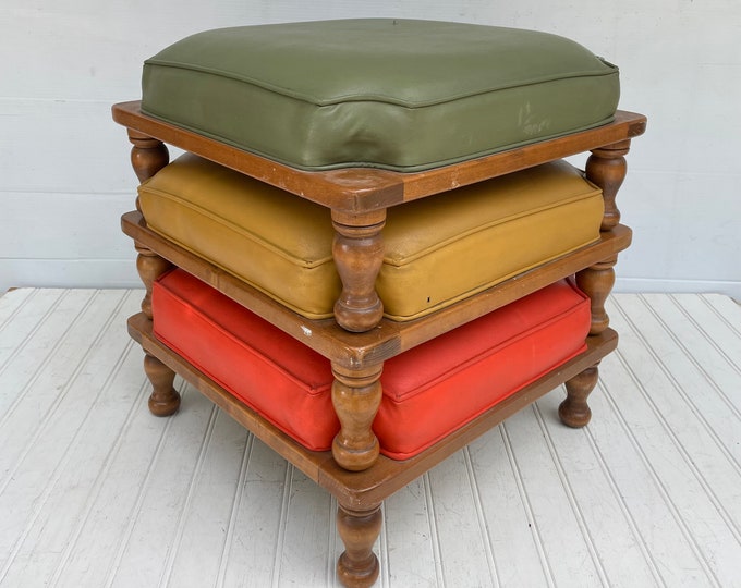 Vintage Ethan Allen Foot Stools - 3 Stacking Foot Stools - Stacking ...
