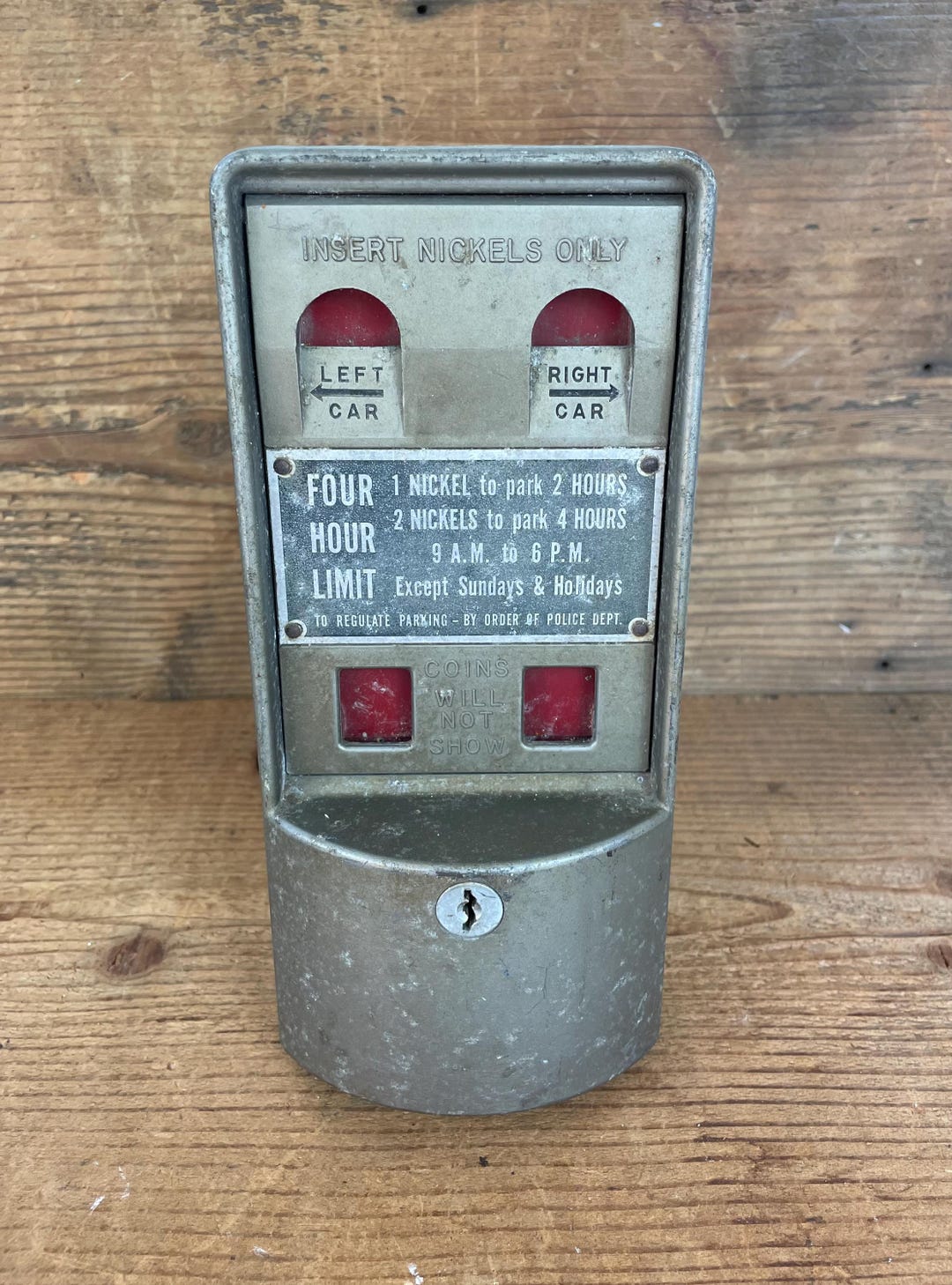 Vintage Parkit-lockit Co. Nickel Parking Meter Head | Mid-century ...