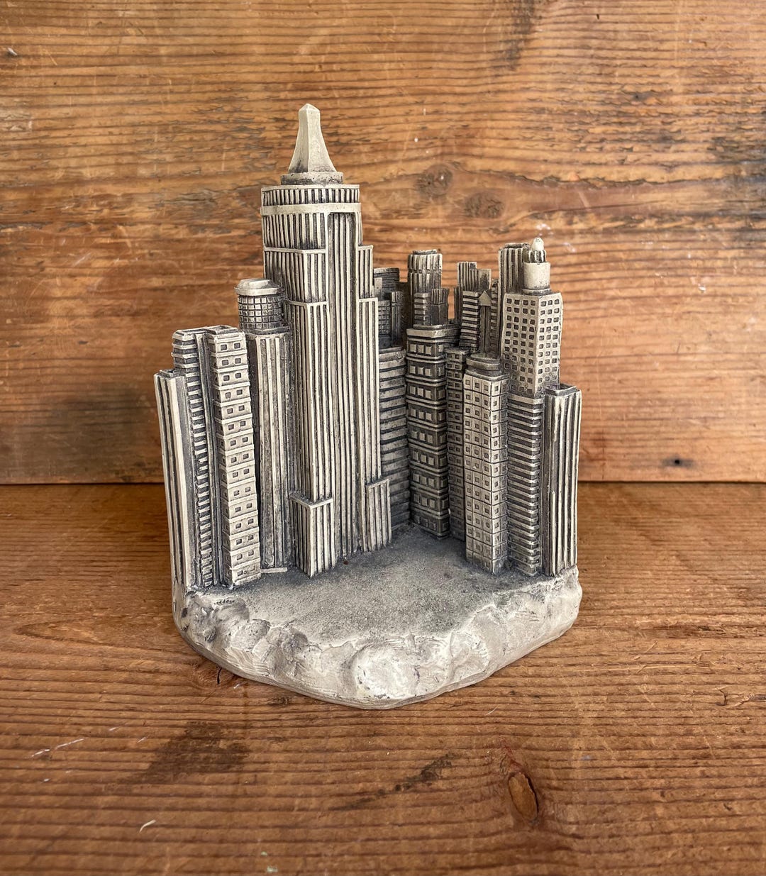 Vintage New York City Skyline Bookend Empire State Building TMS - Etsy