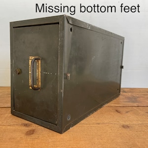 Vintage File Drawer Metal Army Green File Box Industrial Storage - Etsy