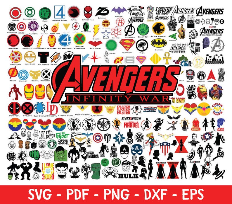 Avengers Mega SVG Bundle, Avengers Svg Cut Files for Cricut, Silhouette ...