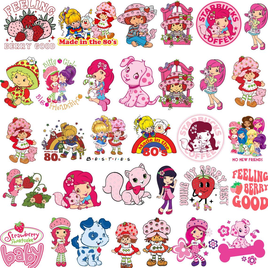 150+ Retro Straw-bery Sh0rt-cake PNG SVG Bundle | 90s Cartoon Girl Clipart | Cute Berry Friends ...