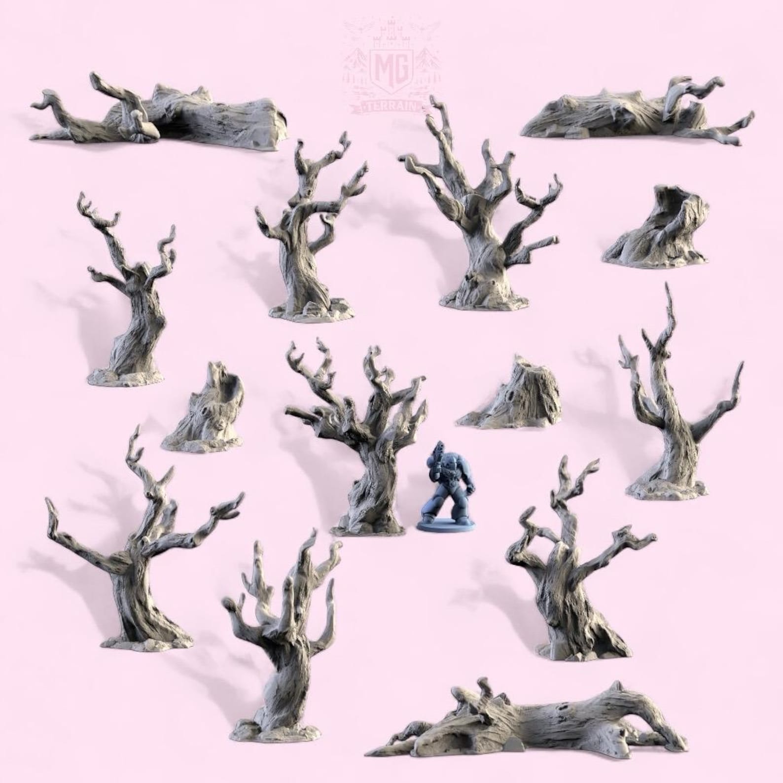 Dead Trees Terrain Set | 3D Printed Scenery for Wargames - Etsy
