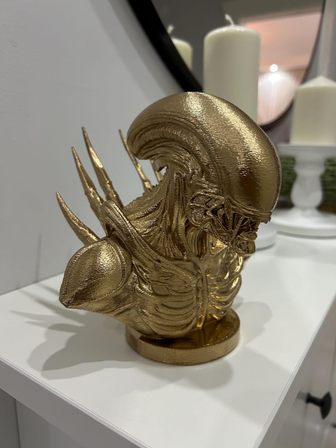 Gold Sci-fi Alien Bust – 3D Printed Decorative Statue - Etsy
