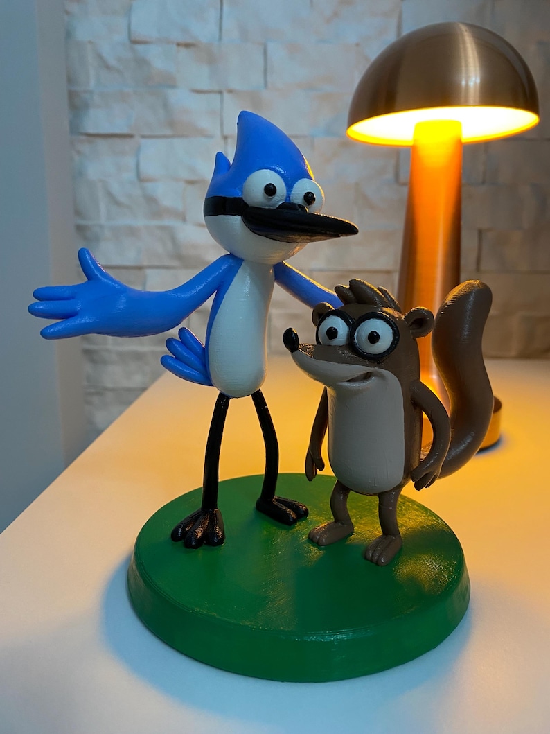 Regular Show Mordecai & Rigby Figurines | 3D Printed Cartoon ...