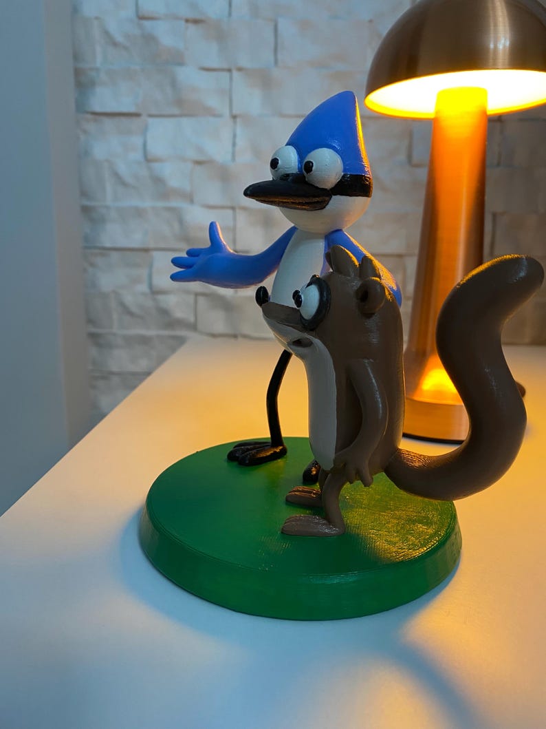 Regular Show Mordecai & Rigby Figurines | 3D Printed Cartoon ...