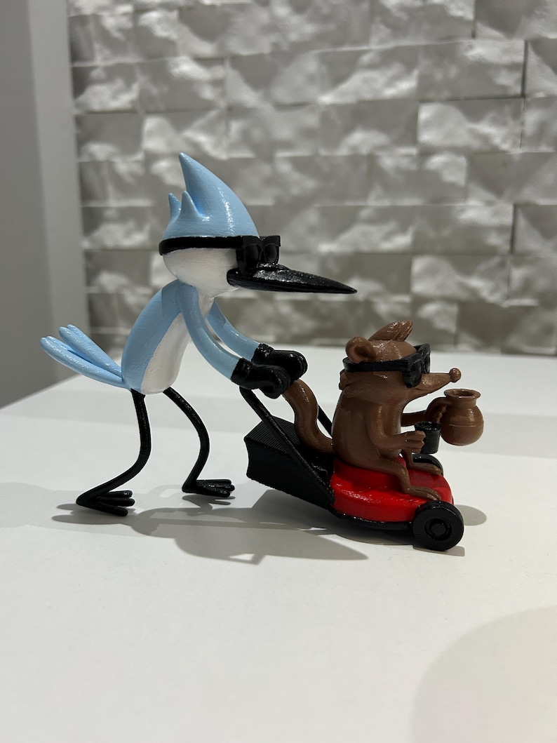 Handmade Regular Show Figurine: Mordecai & Rigby 3D Printed Collectible ...