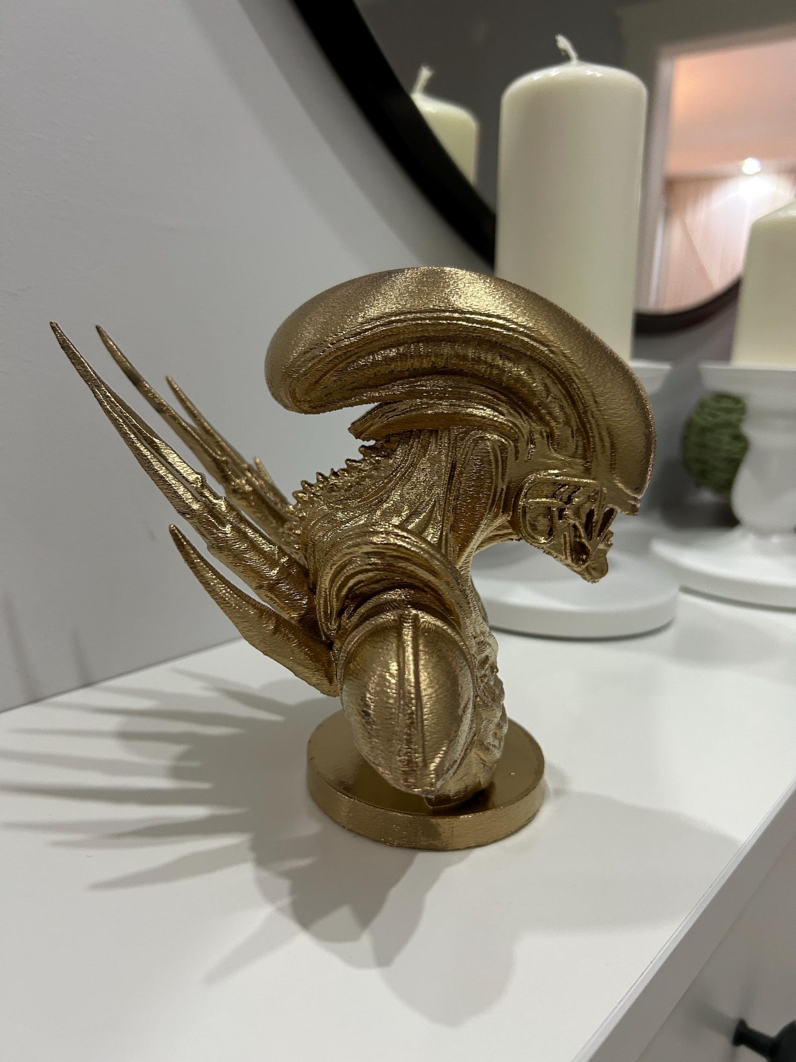 Gold Sci-fi Alien Bust – 3D Printed Decorative Statue - Etsy