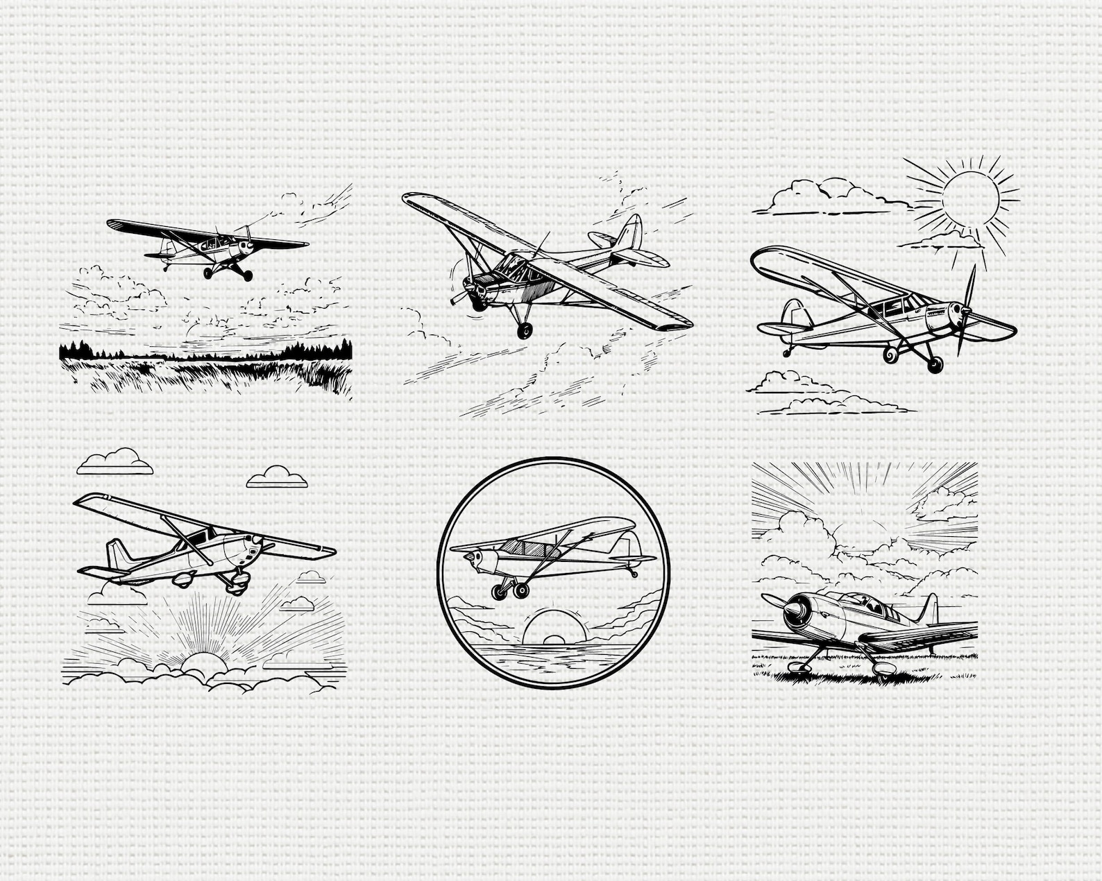 Light Airplane SVG PNG Bundle: Cricut Ready Clipart (digital Download ...