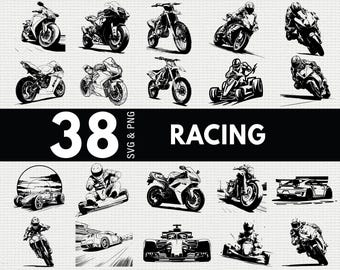 Racing SVG PNG Bundle, Race Car Silhouette Clipart, Motorsport Speed ...