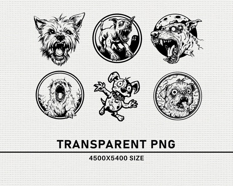 Zombie Dog SVG PNG Bundle, Halloween Silhouette Clipart, Horror Pet ...