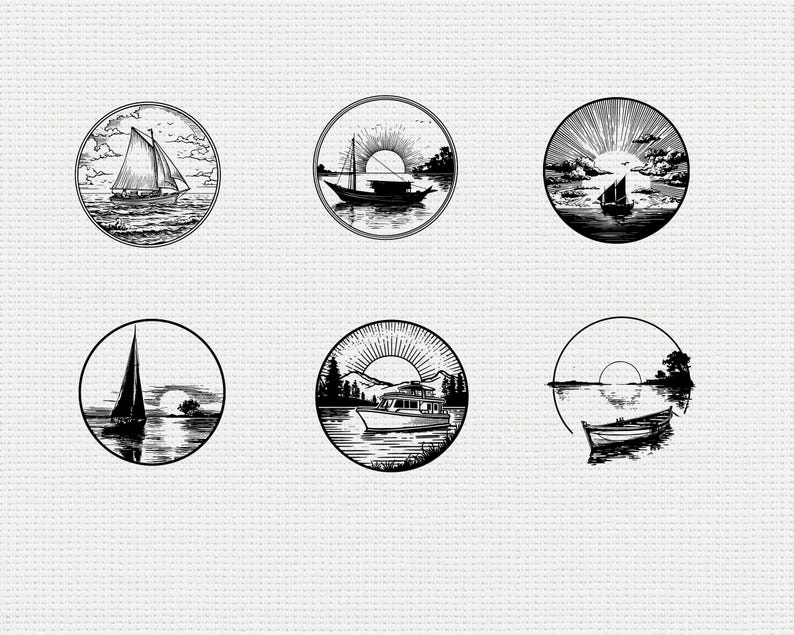 Boat SVG PNG Bundle, Nautical Silhouette Clipart, Sailing Cricut Files ...