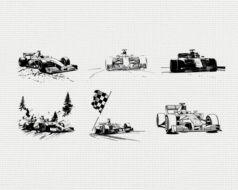 Formula 1 SVG PNG Bundle, Race Car Silhouette Clipart, Motorsport ...